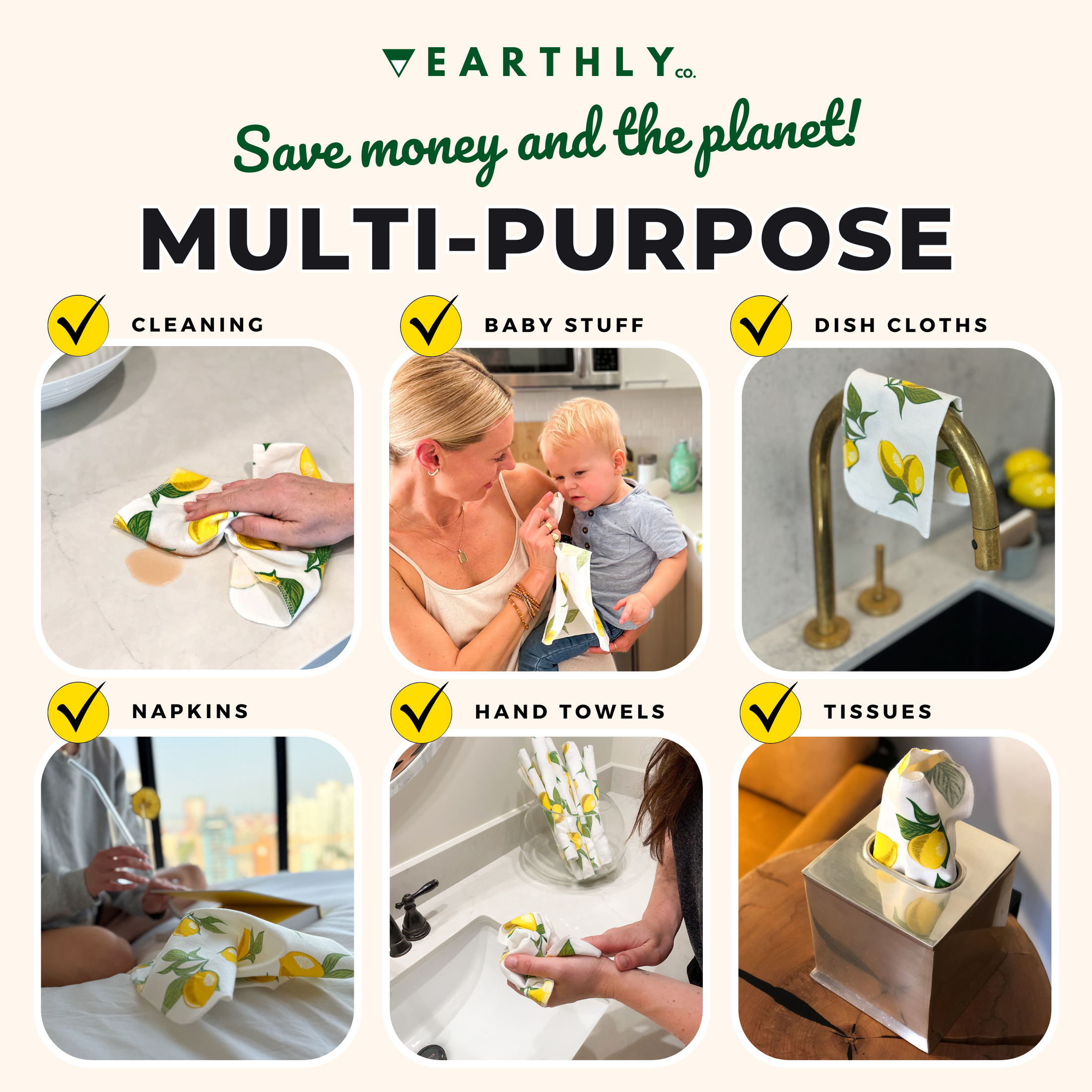 Reusable Paper Towels | Washable, Zero Waste, & Eco-Friendly – Earthly Co.